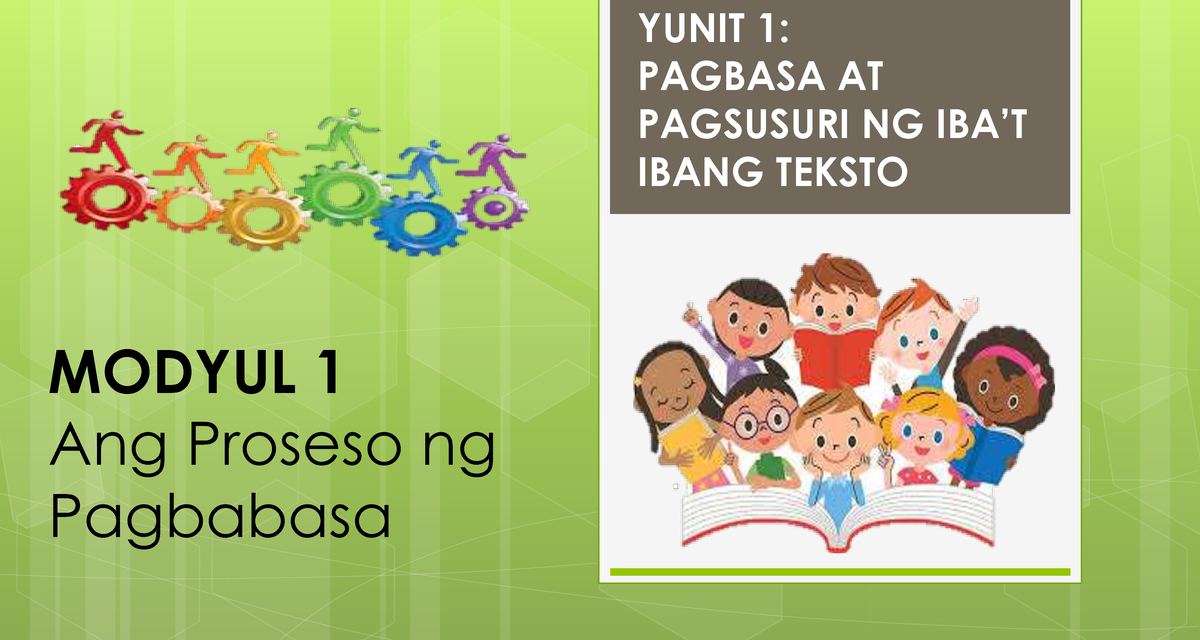 Yunit 1 Pagbasa - YUNIT 1: PAGBASA AT PAGSUSURI NG IBA’T IBANG TEKSTO ...