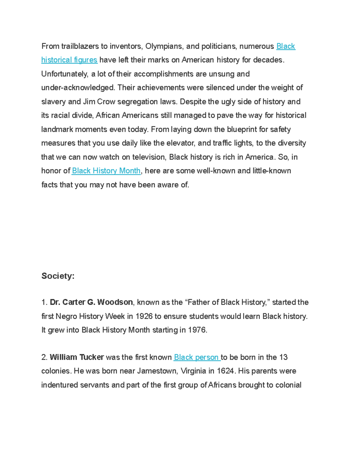 H1 - n/a - From trailblazers to inventors, Olympians, and politicians ...