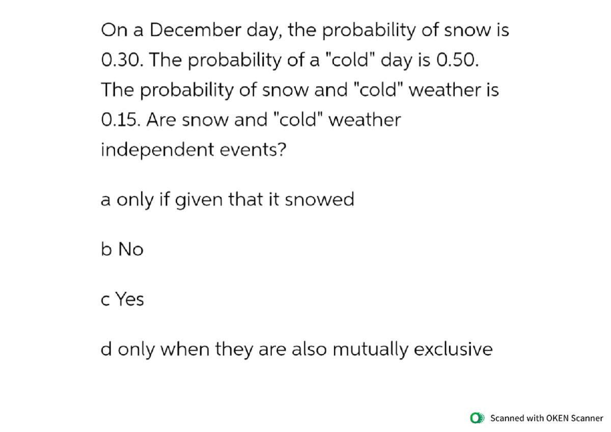 Probability - Mutually Exclusive Events and Independent Events - Studocu