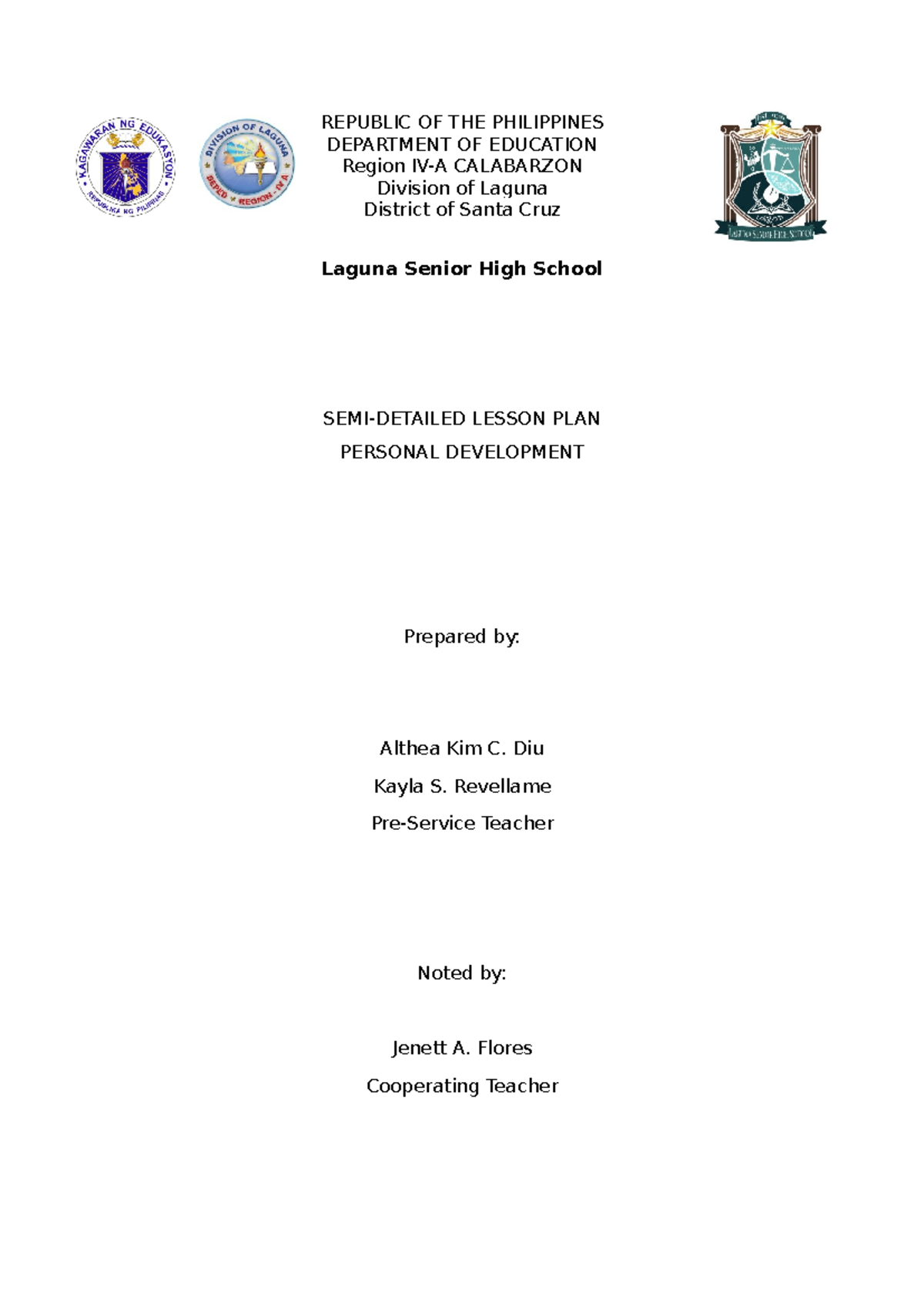 LP-IN-Q4-L1 WEEK-1 - lesson plan guide - REPUBLIC OF THE PHILIPPINES ...