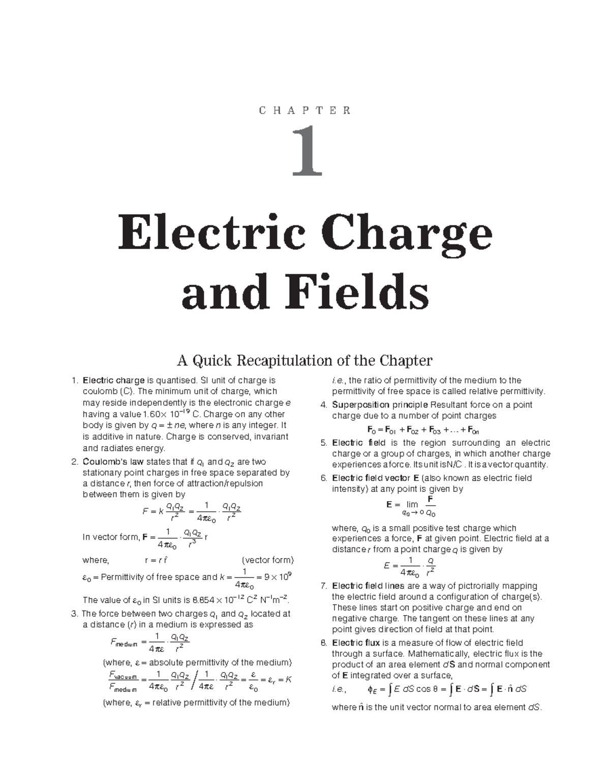 Electric Charge AND Fields - Electric charge is quantised. SI unit of ...