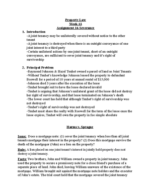 Property Outline - Property rights are relative, not absolute Personal ...