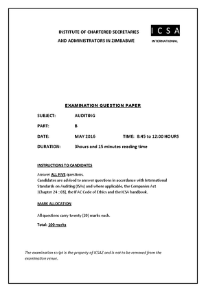 BK3_part1_AUD Notes - ITC PREPARATORY COURSE Auditing: Notes Table of ...