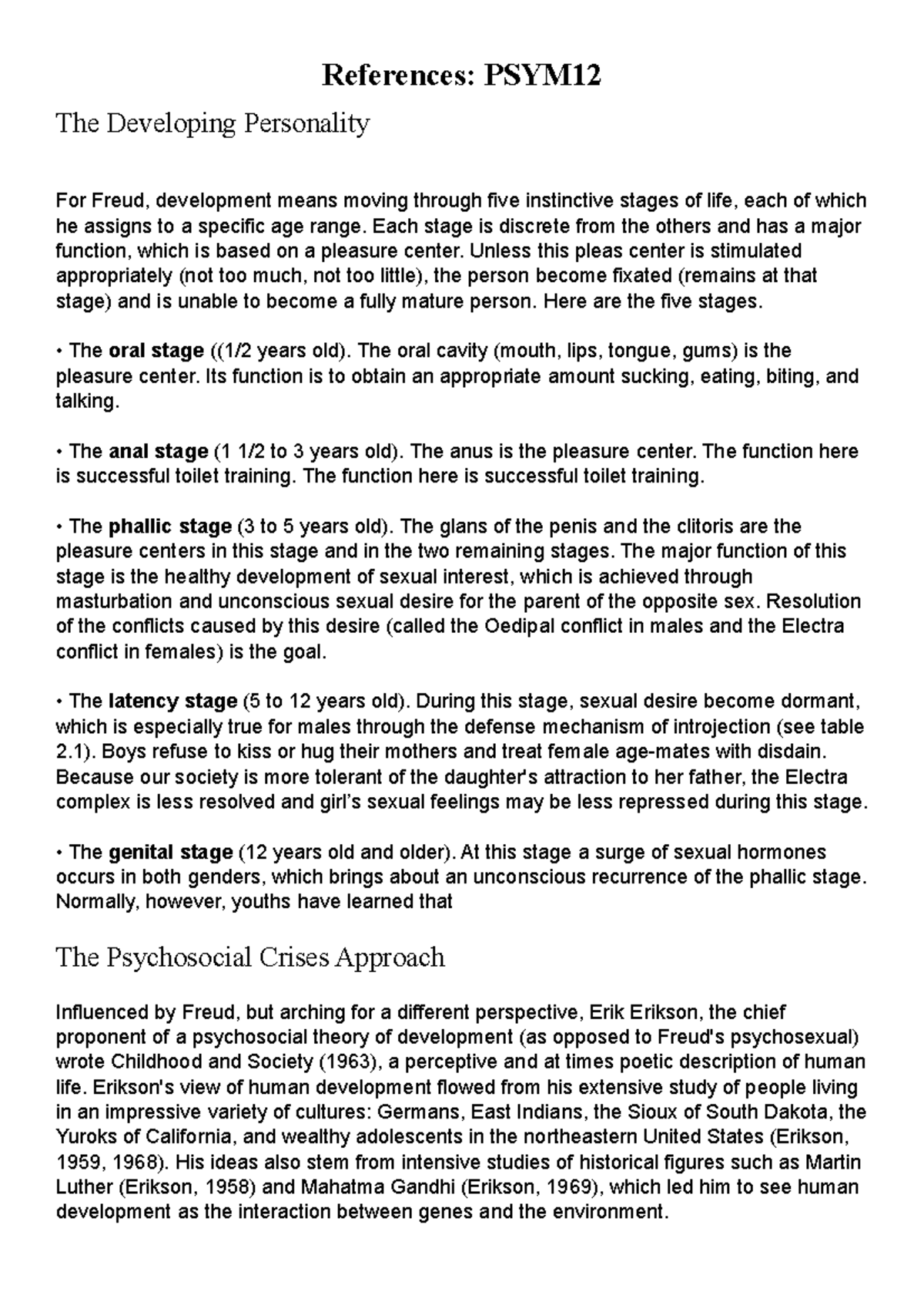 Reference Module - PSYM101 - References: PSYM The Developing ...