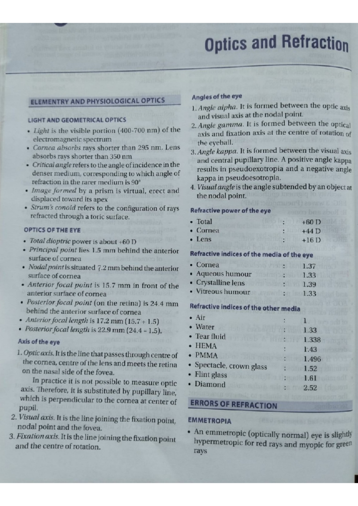 Review of opthalmology - Bsc Optometry - Studocu