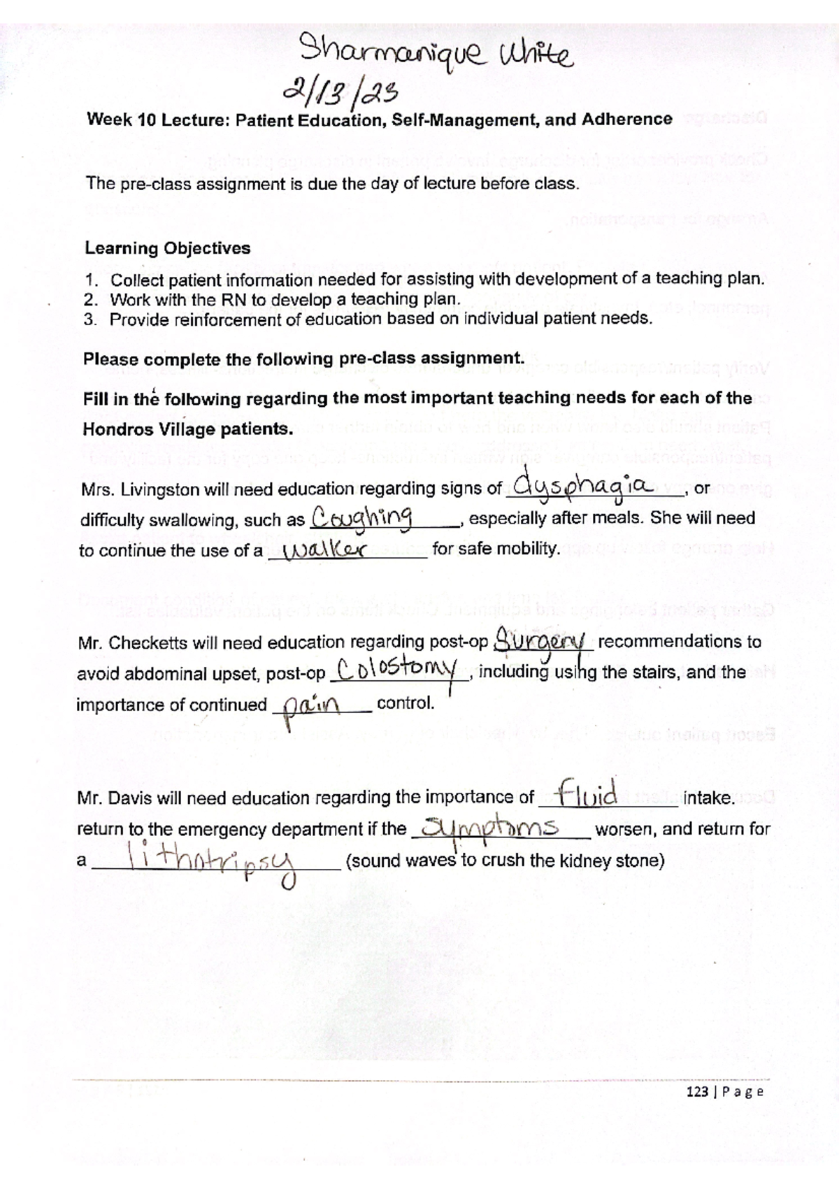 Week10 Nur150 pre assignment - NUR 150 - Studocu