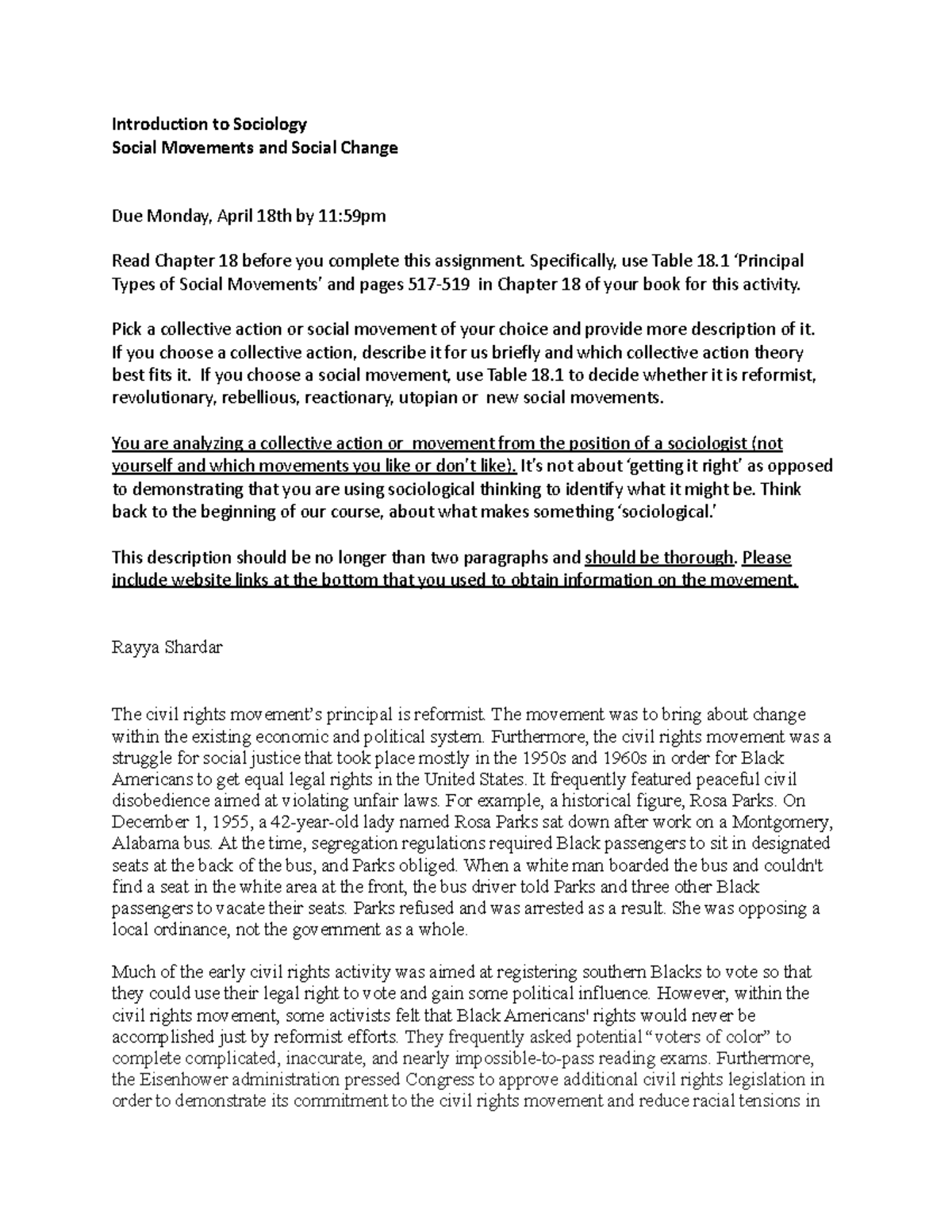 Participation 3-social movements.docx - Introduction to Sociology ...