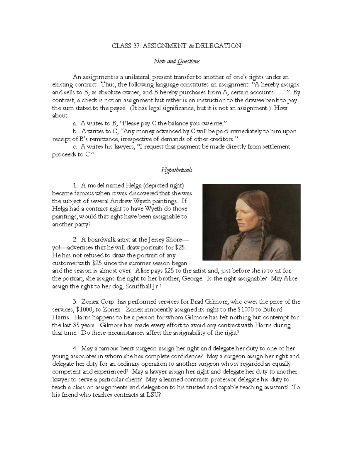 Class 37 handout - practice guide - CLASS 37 : ASSIGNMENT & DELEGATION ...