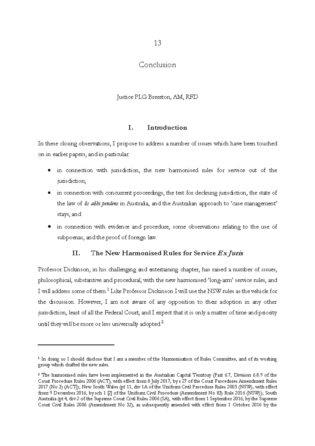 Justice Brereton - case notes - 13 Conclusion Justice PLG Brereton, AM ...