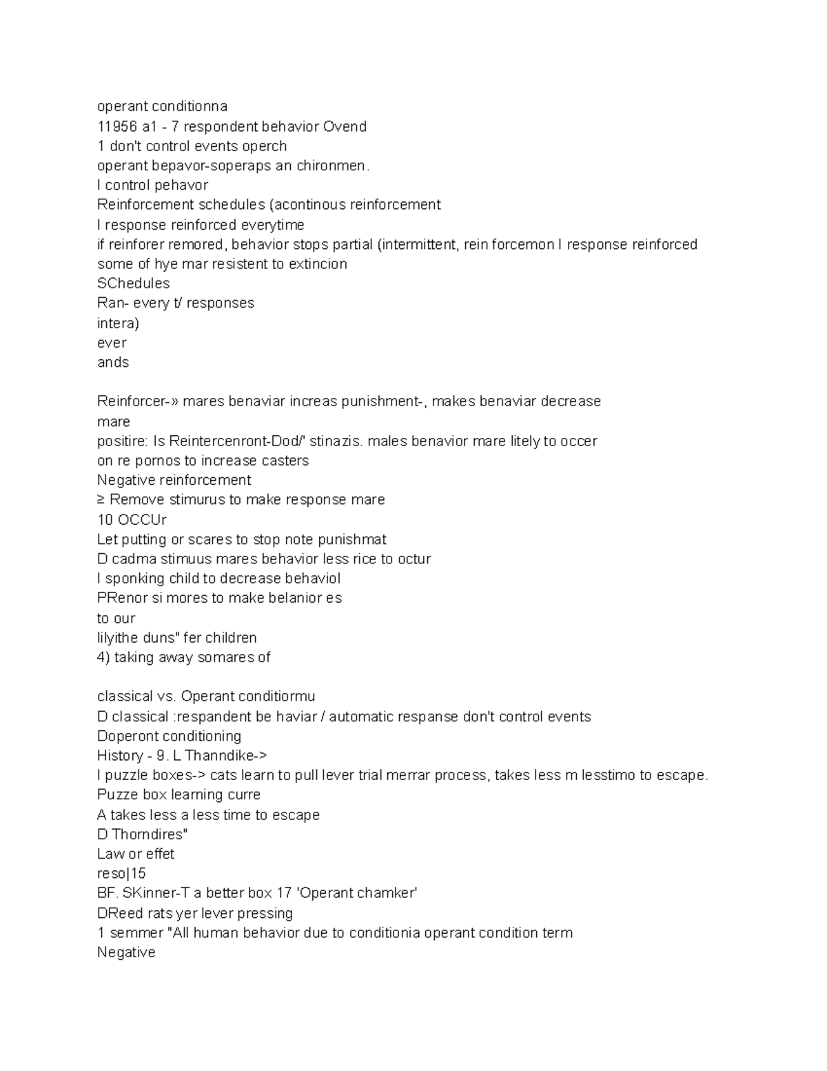 Operant conditioning psych - operant conditionna 11956 a1 - 7 ...