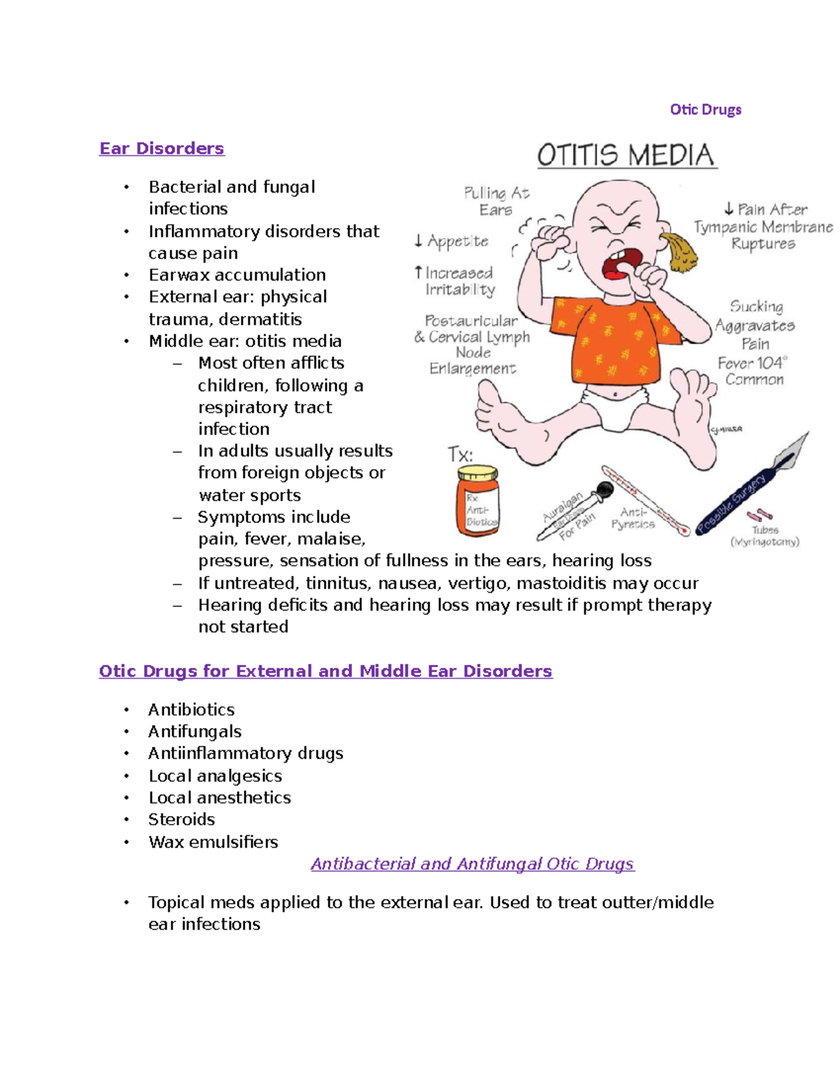 Otic Drugs - Otic Drugs Ear Disorders Bacterial and fungal infections ...