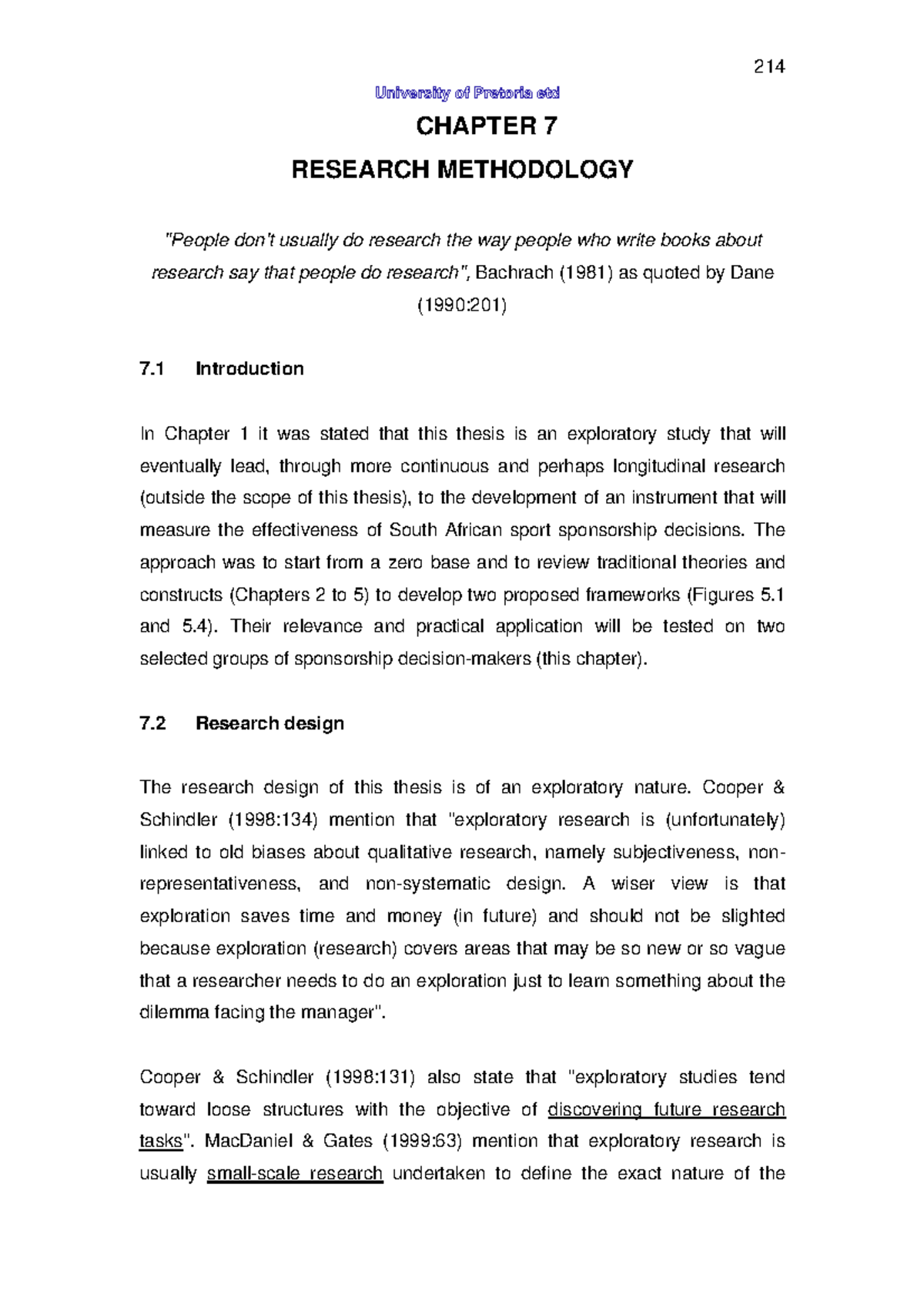 08chapter 7 - lecture - CHAPTER 7 RESEARCH METHODOLOGY "People don't ...