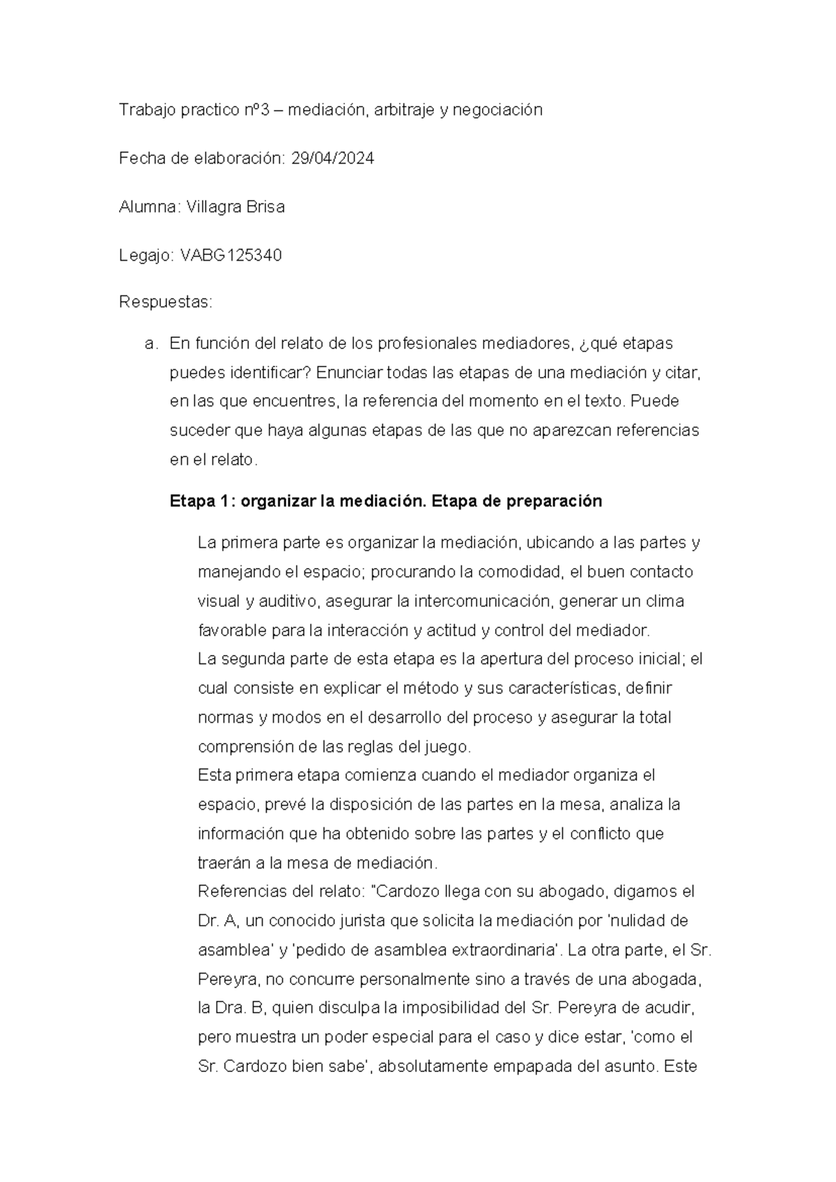 Trabajo practico nº3 mediacion, arbitrje y negociacion - Trabajo practico nº3 – mediación ...