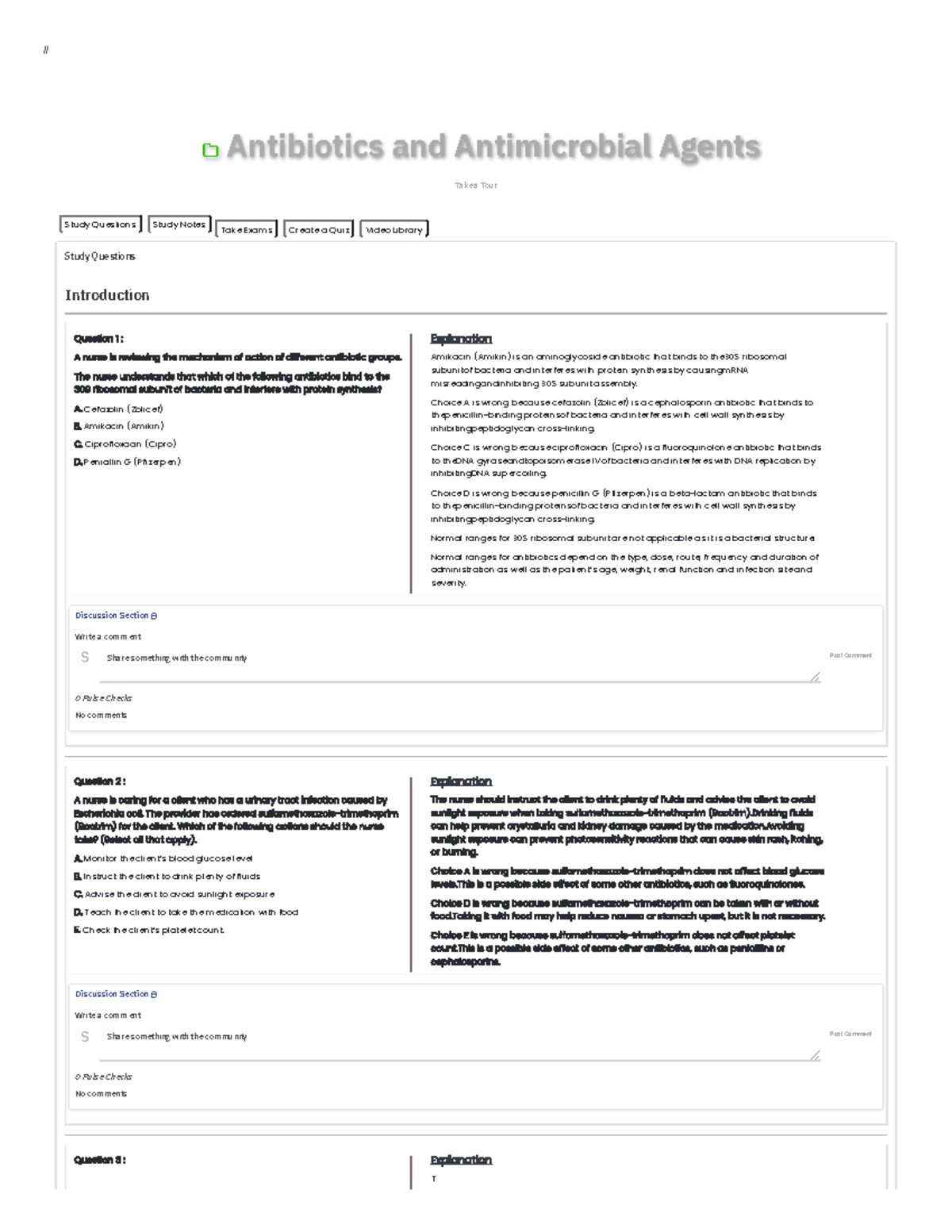 Antibiotics and Antimicrobial Agents Questions - // Antibiotics and ...