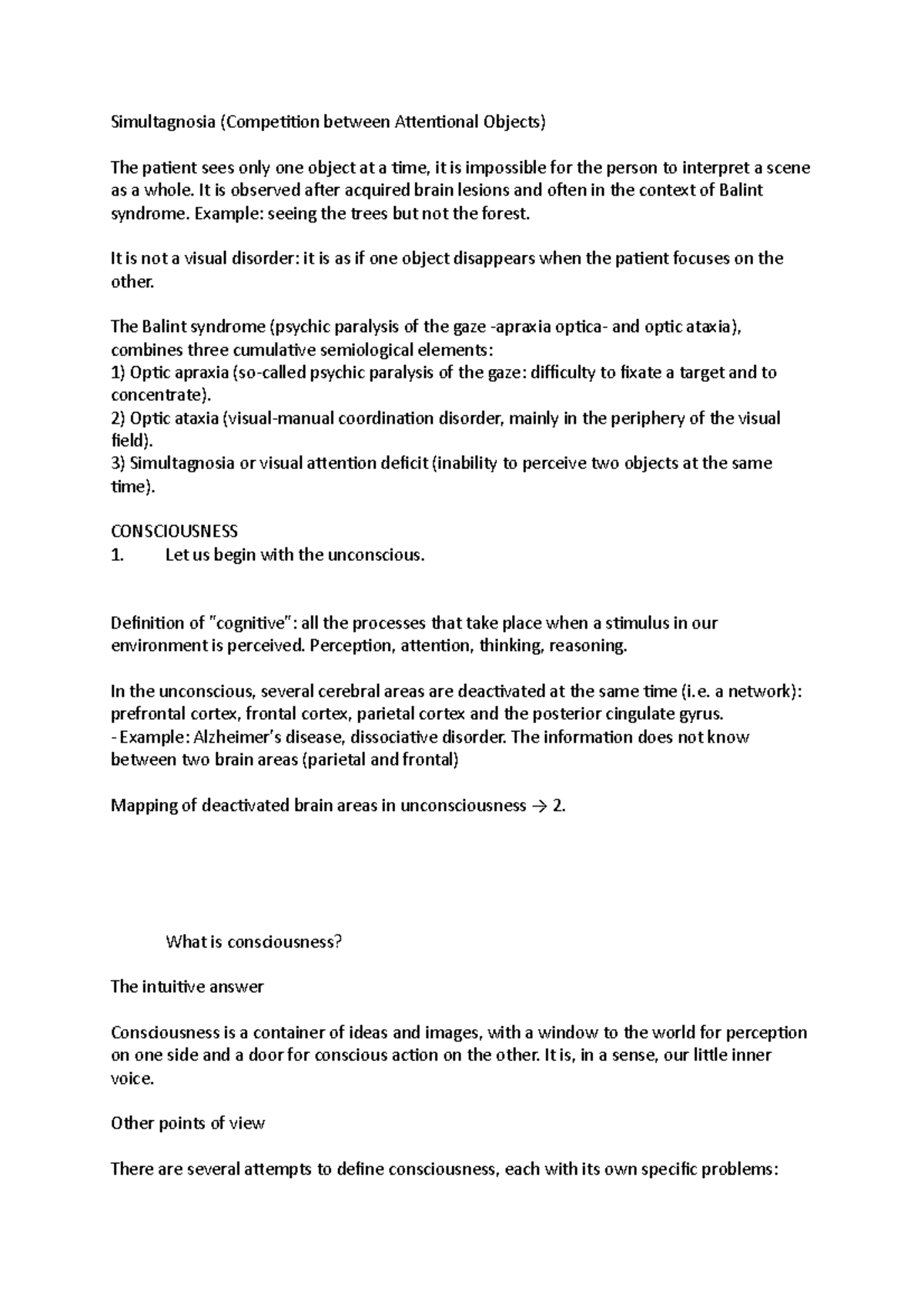 Simultagnosia - General Psychology - Simultagnosia (Competition between ...