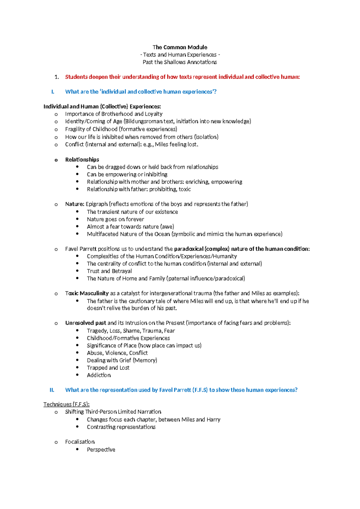 Past the Shallows Annotations 2 - The Common Module Texts and Human ...