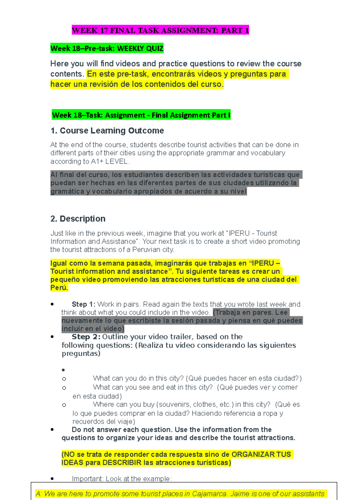 Indicaciones week 18 Brochure Ingles 2 - WEEK 17 FINAL TASK ASSIGNMENT ...