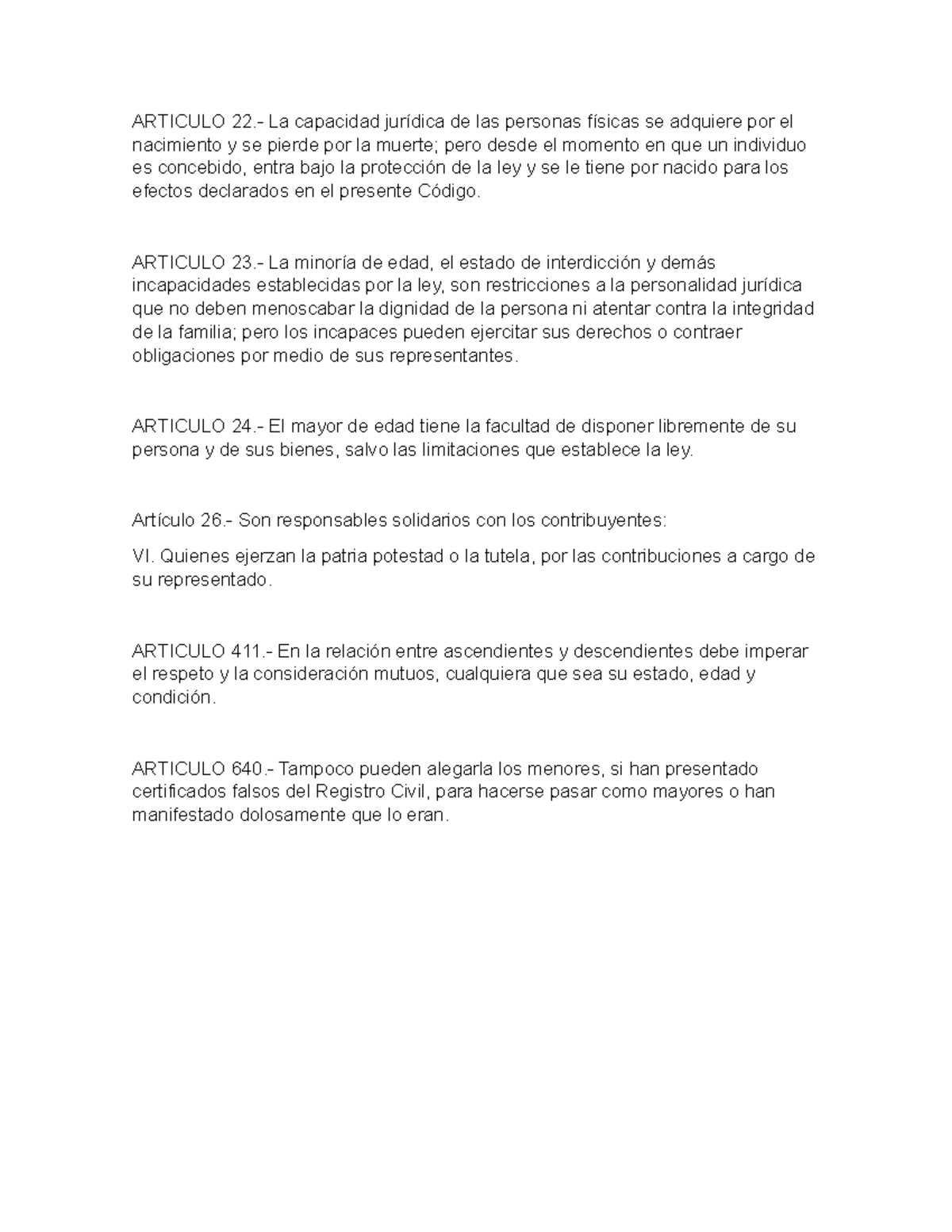 Articulo 22 - sdddsd - ARTICULO 22.- La capacidad jurídica de las ...