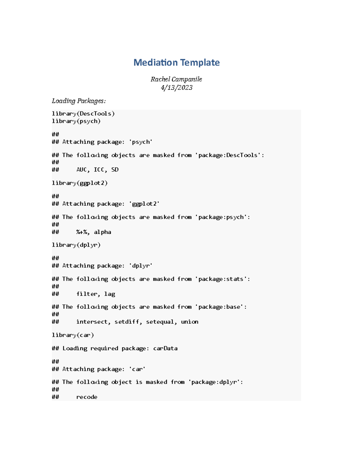 Knitted Mediation Analysis Campanile - Mediation Template Rachel ...