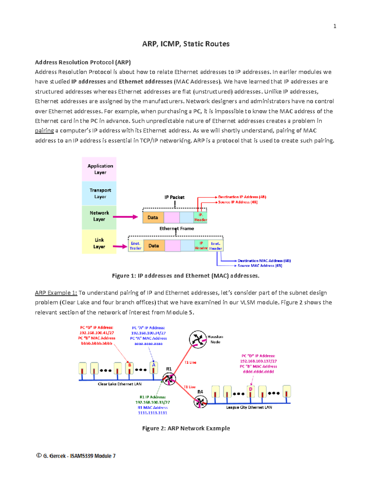 ARP ICMP Static Routes NEW Version - ARP, ICMP, Static Routes Address ...