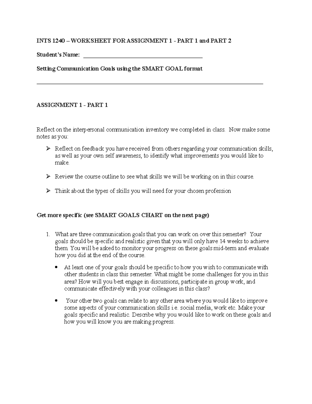 Assignment 1 worksheet - Parts 1 and 2(2) (1)(1) - INTS 1240 ...