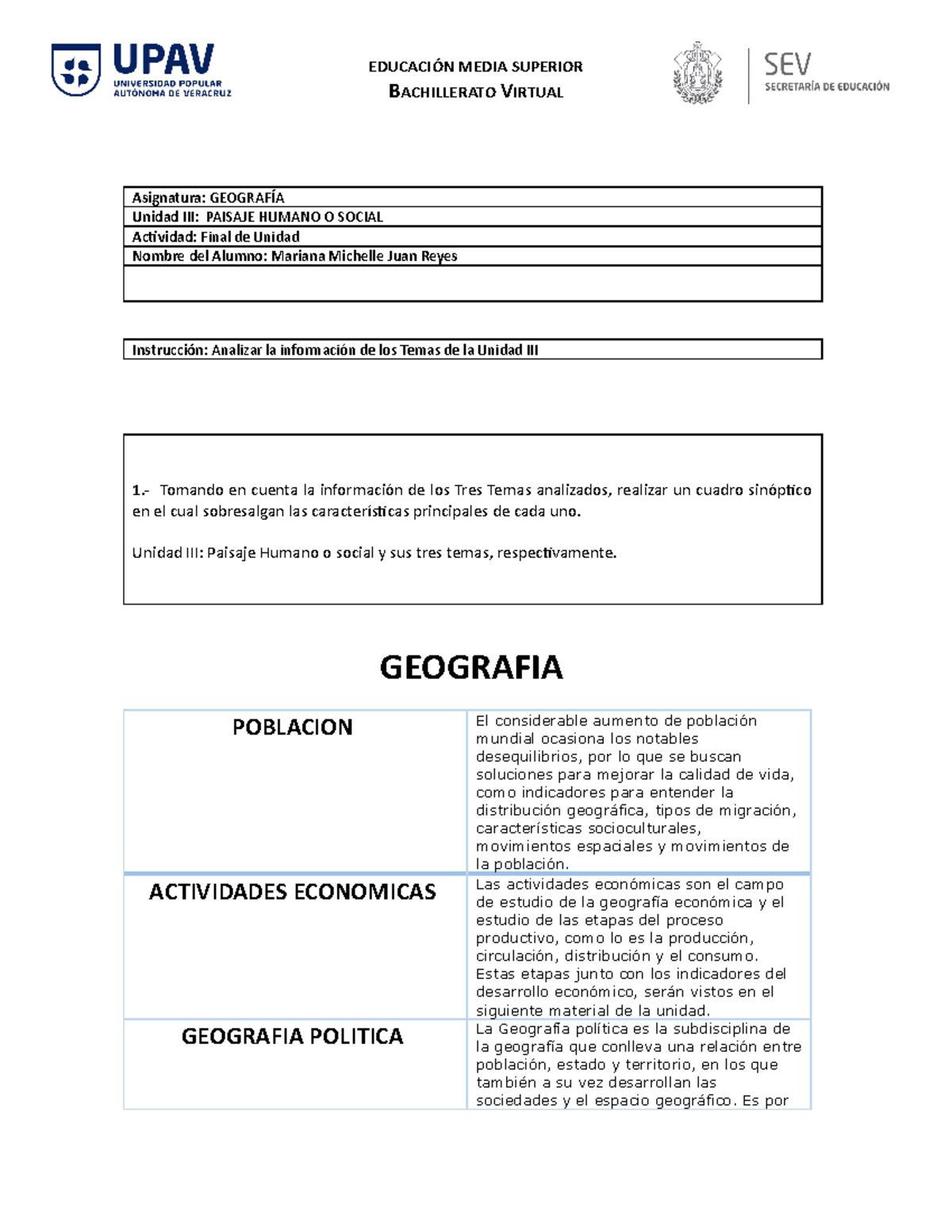 Act.Final.U3 - Tarea de Upav - EDUCACIÓN MEDIA SUPERIOR BACHILLERATO VIRTUAL Asignatura ...
