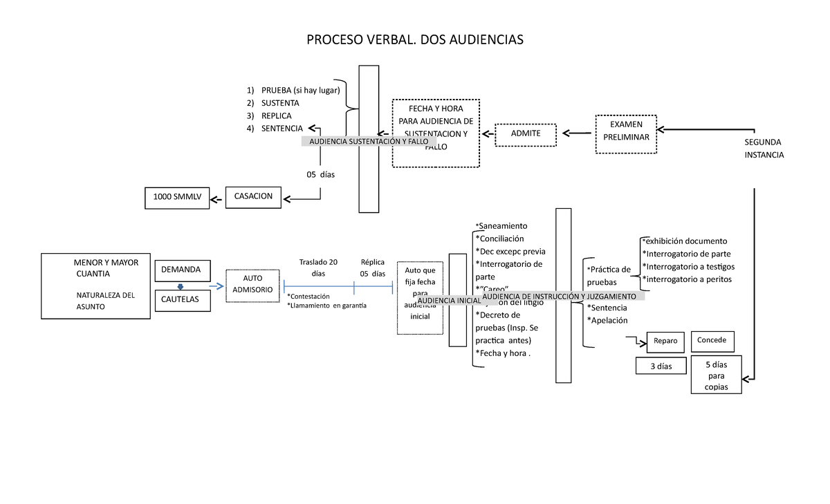 Estructura Procesos Declarativos - PROCESO VERBAL. DOS AUDIENCIAS ...