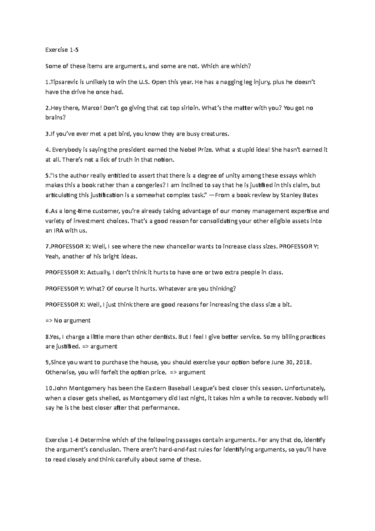 Critical thinking - iuviuviiiiyfviv - Exercise 1- Some of these items ...