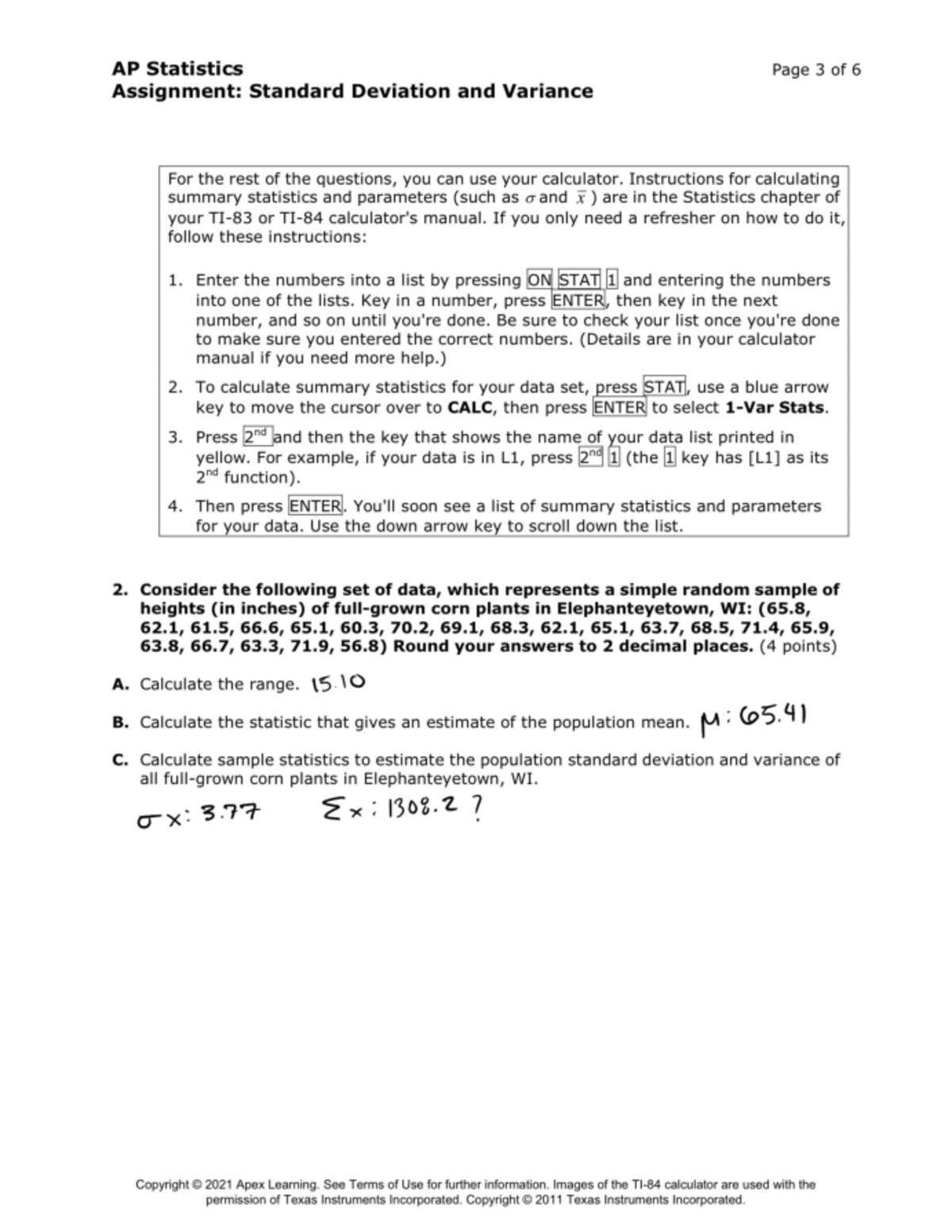 A6fe263f-19fa-497d-b416-22a362332 b9c 2 - AP Statistics Page 3 of 6 ...