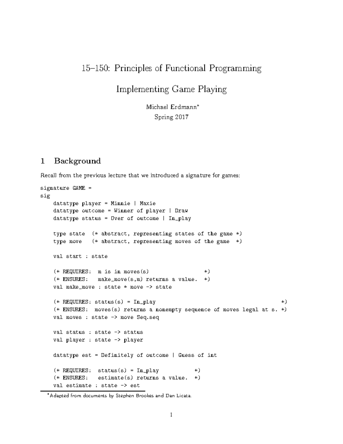 Lecture 22-notes - Spring 2017. - 15–150: Principles of Functional ...