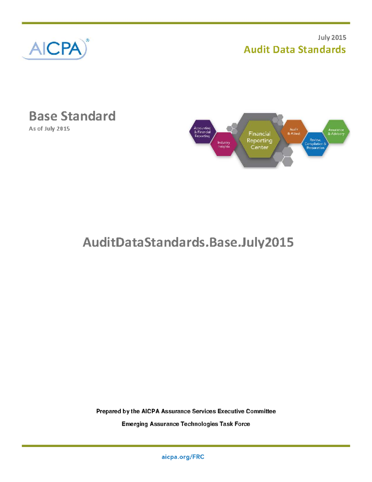 Audit data standards - Prepared by the AICPA Assurance Services ...