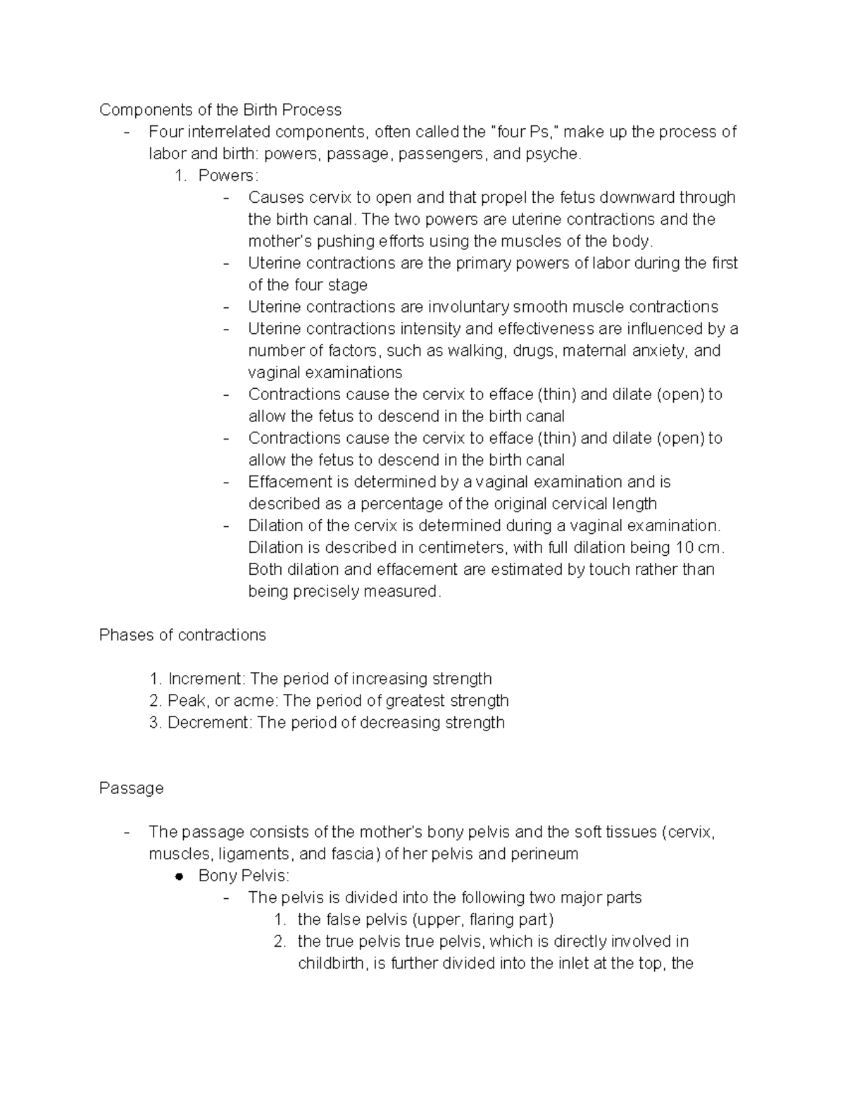 Nursing care of mother and infant during labor and birth - Components ...