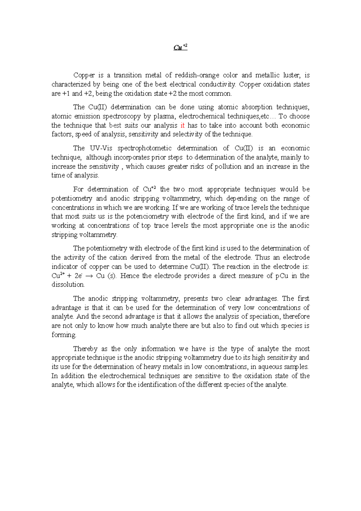 Cu+2 English - apuntes - Cu+ Copper is a transition metal of reddish ...