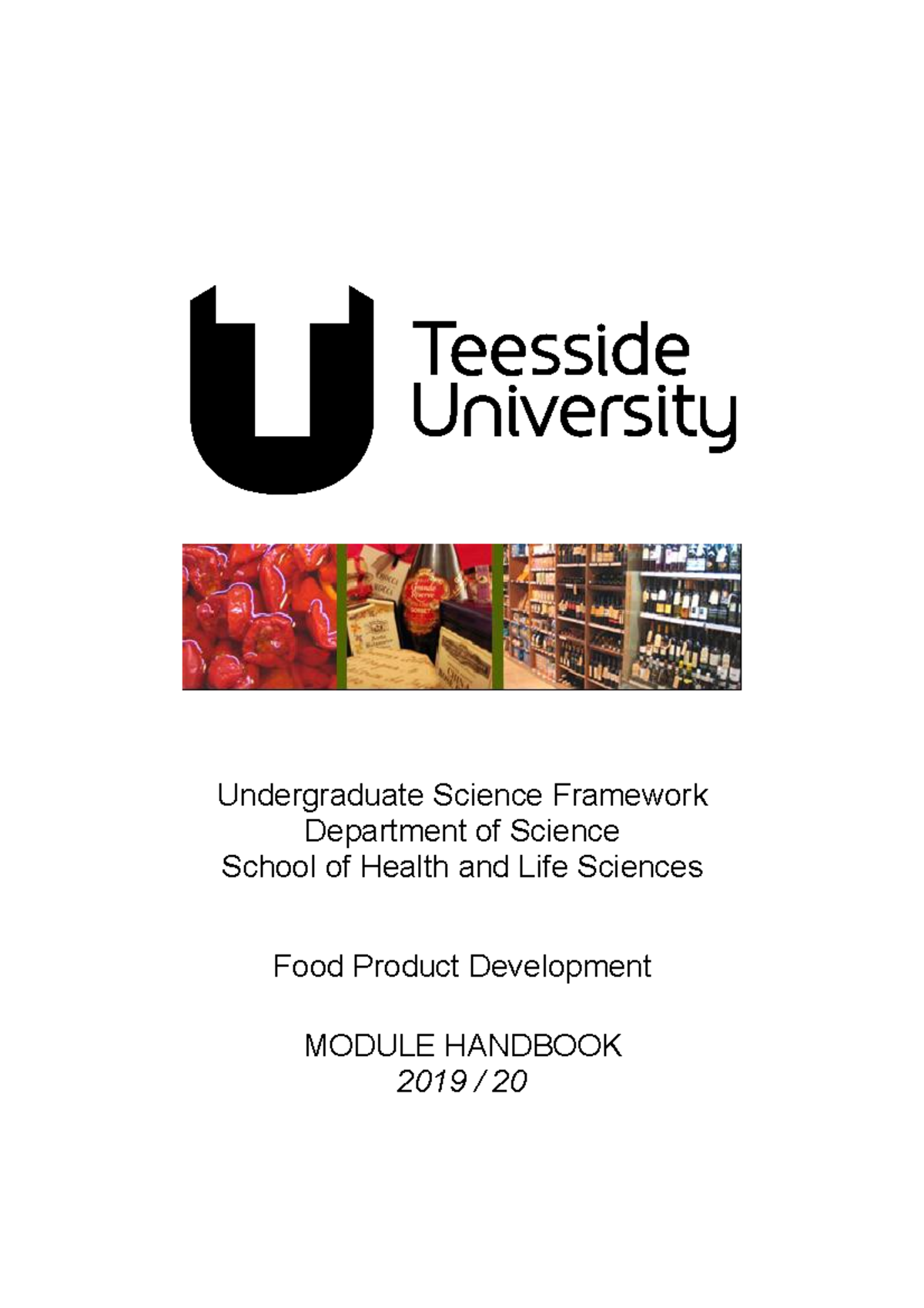 Food Product Development Module Handbook - Undergraduate Science ...