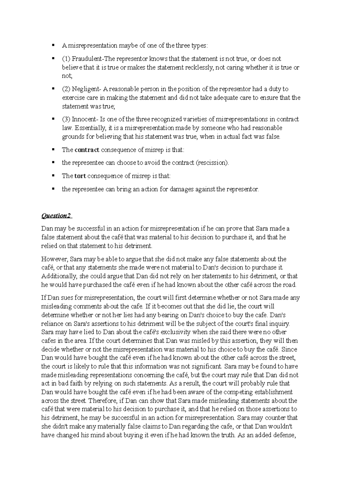 Forum 3 - tutorial work - A misrepresentation maybe of one of the three ...