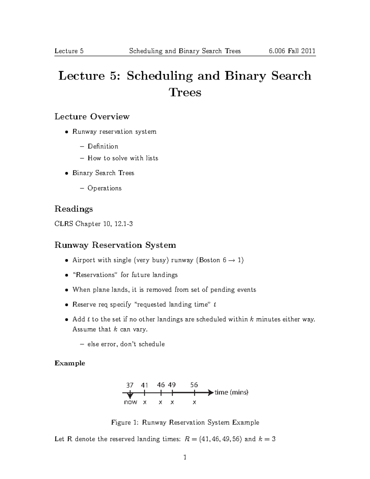 Scheduling And Binary Search Trees Lecture 5 Scheduling And Binary Search Trees Lecture