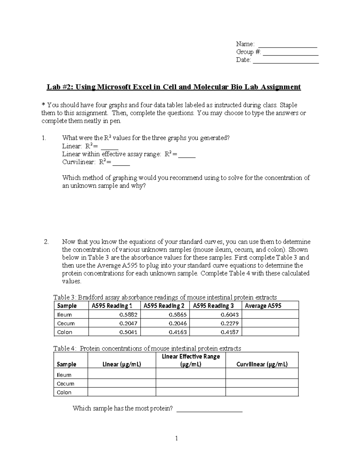 Bio180lab 2 Assignment Name Group