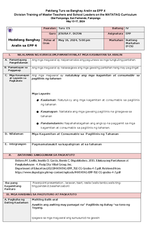 Interfacing- Matatag Grade 7 - School: VILLA MARIA INTEGRATED - Studocu