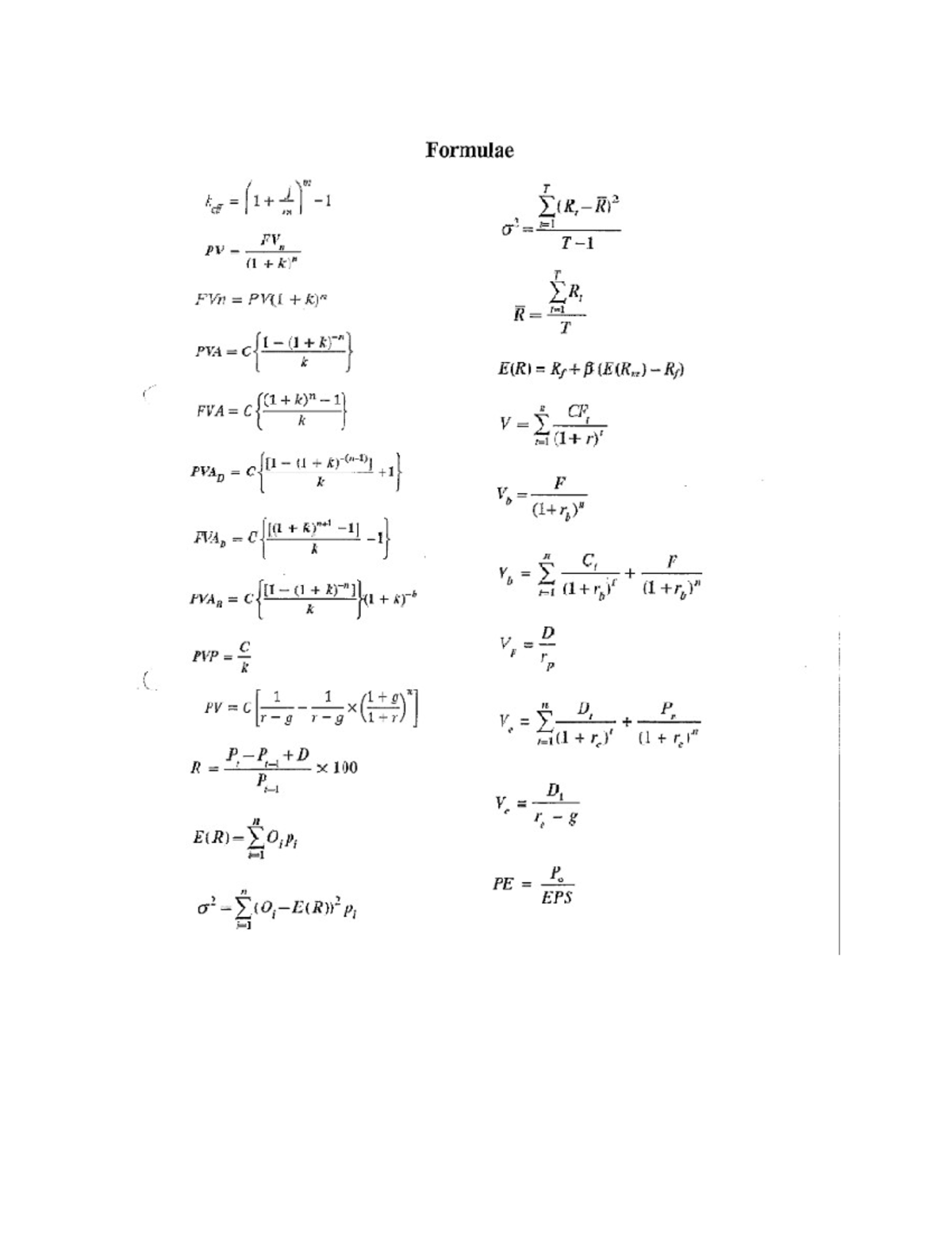 Formula for MST - Financial management - Studocu