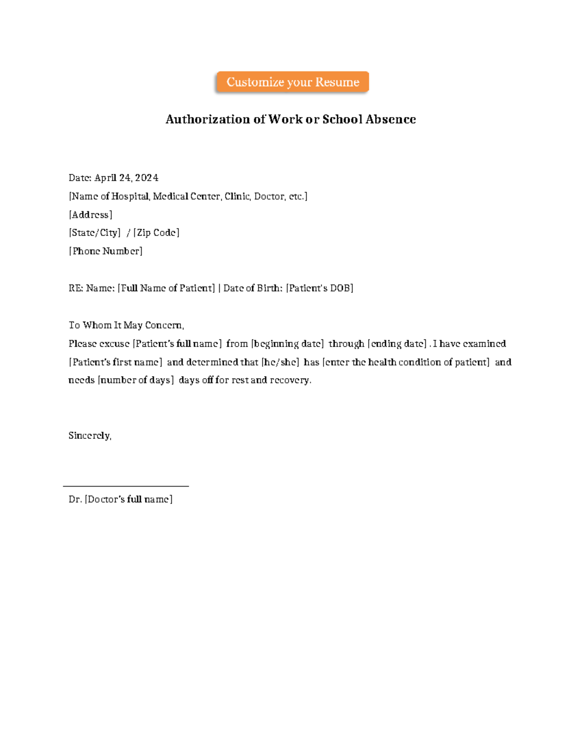 Sample-Doctors-Note-Work-School 2 - Authorization of Work or School ...