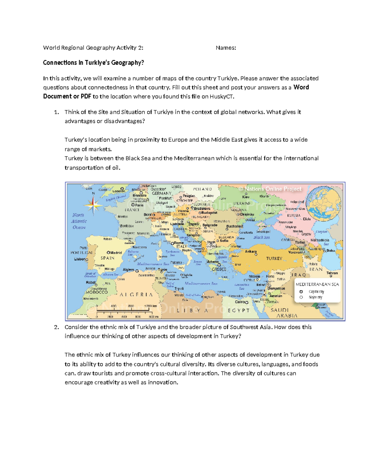 World Regional Geography Mod2Turkey Activity - World Regional Geography ...