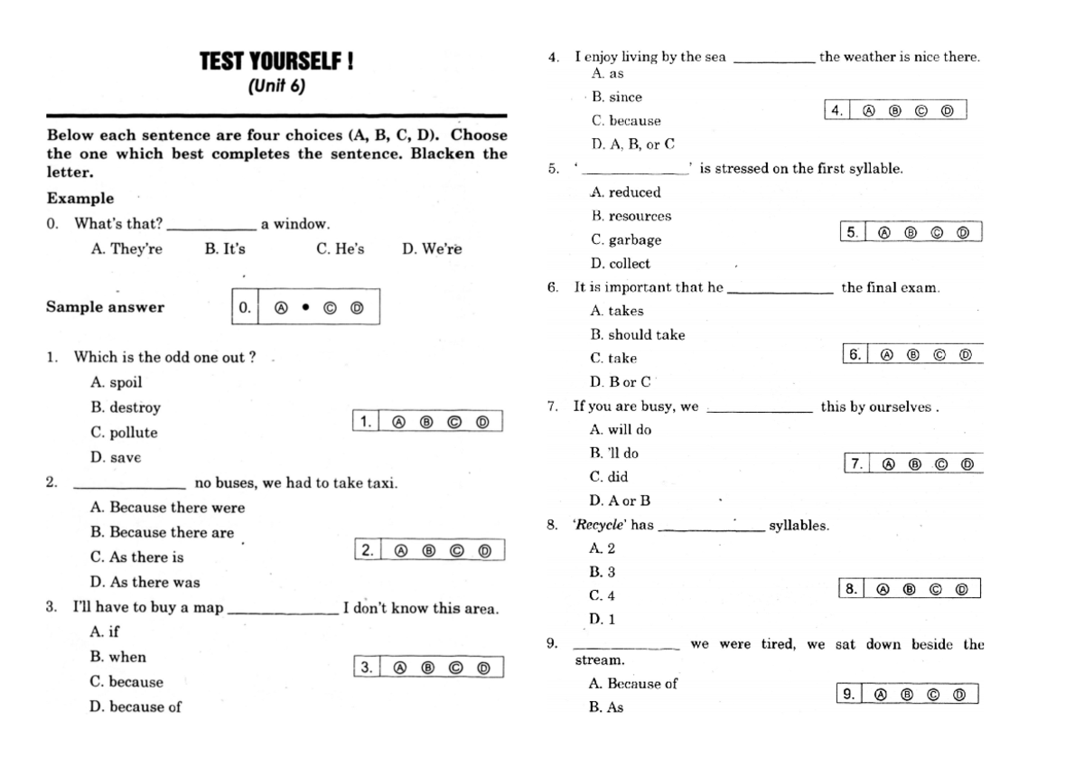 0317-Test yourself 6-7 - math and logical - Studocu