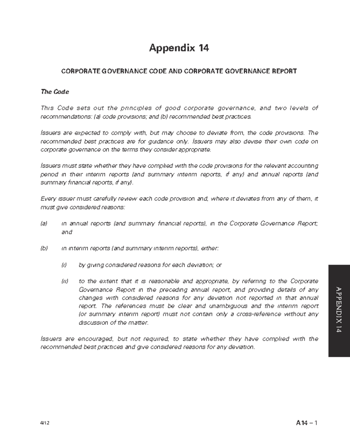 CG Code - Appendix 14 Main Board Listing Rules (MBLR) - 4/12 A14 – 1 ...