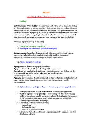 Agogiek - heel het semester - Agogiek 1. Wat is agogiek Agogiek is niet ...