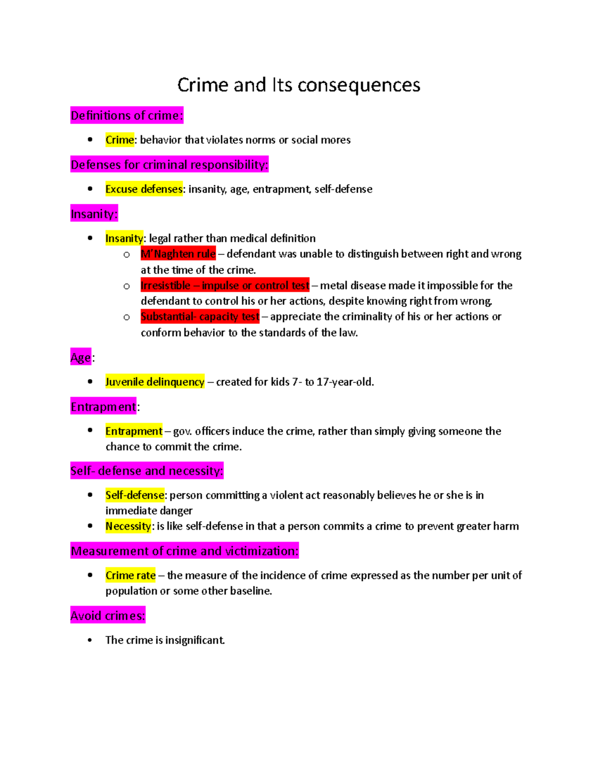 Crime and Its consequences - Crime and Its consequences Definitions of ...