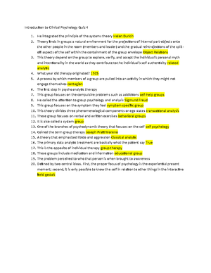 Quiz 7 - Introduction to psychology long quiz - Introduction to ...