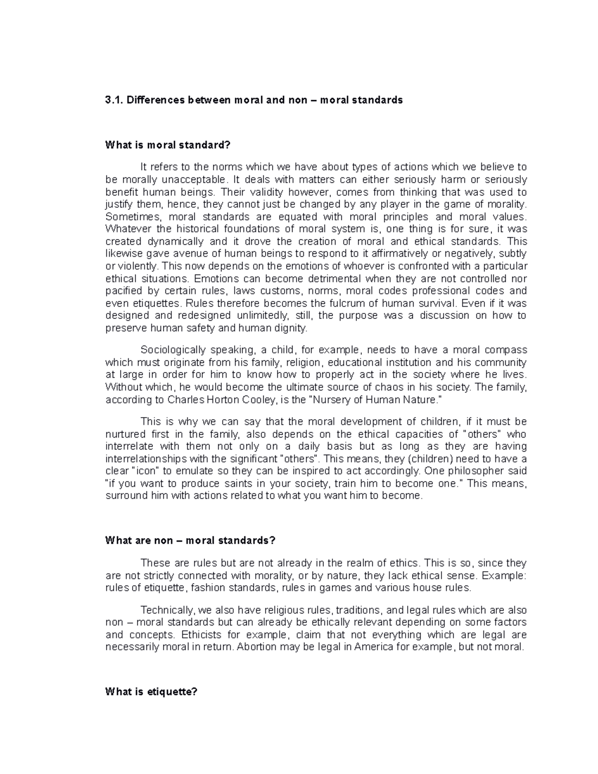 Ethics Summary 3 - For educational purposes - 3. Differences between ...