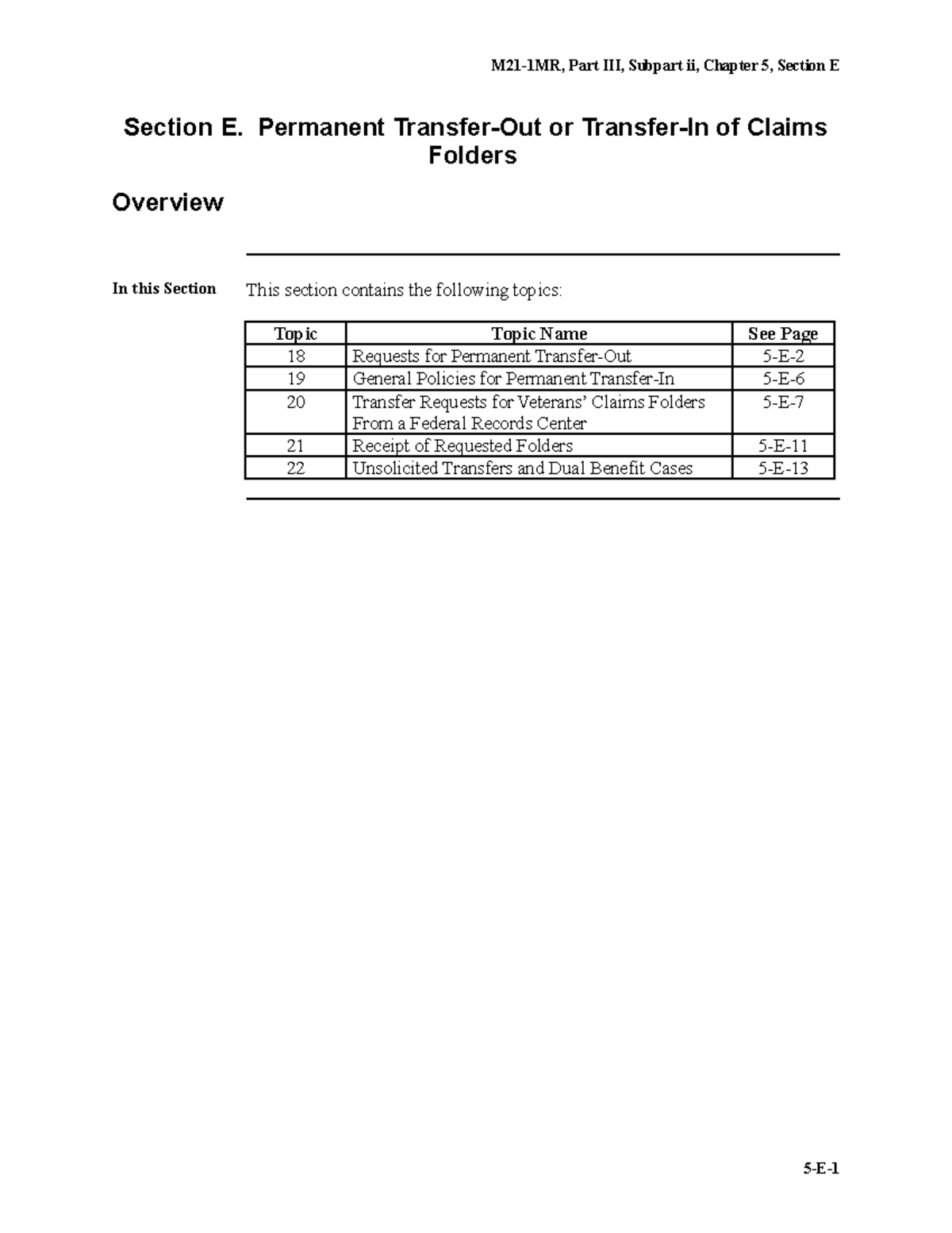 Ch05 sec E - yes - Section E. Permanent Transfer-Out or Transfer-In of ...