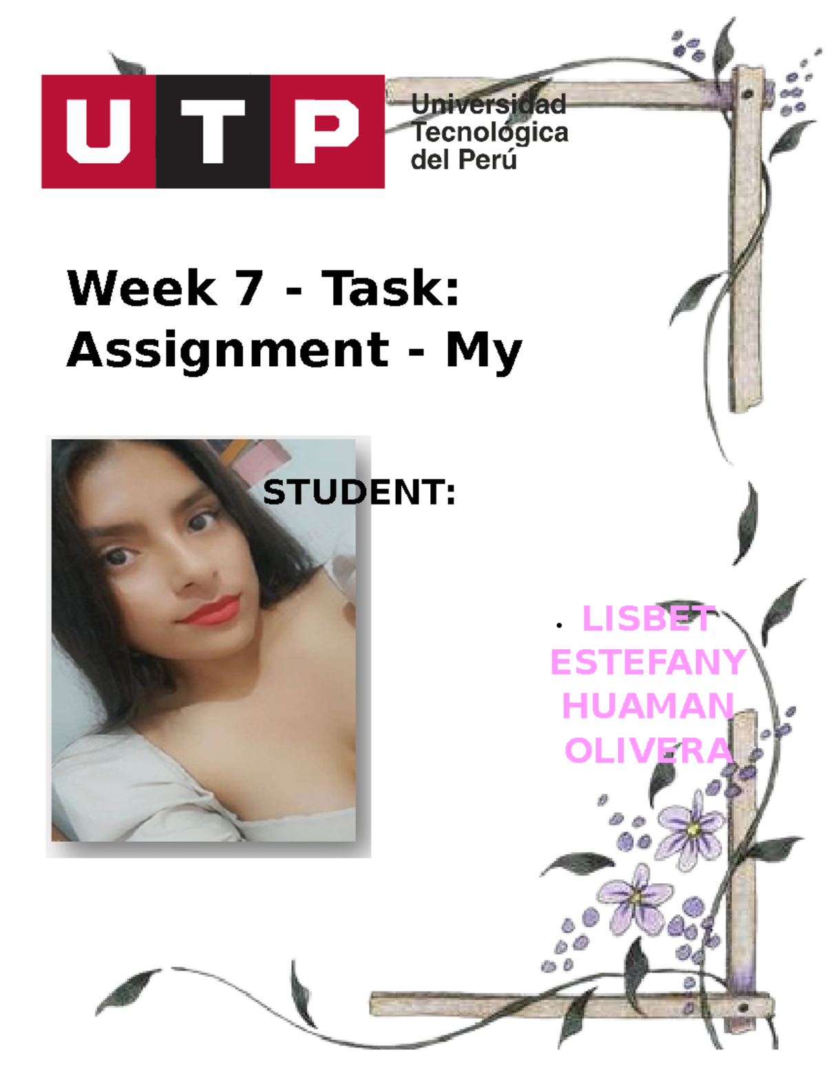 Ingles 7 - familia - Week 7 - Task: Assignment - My STUDENT: LISBET ESTEFANY HUAMAN OLIVERA Task ...
