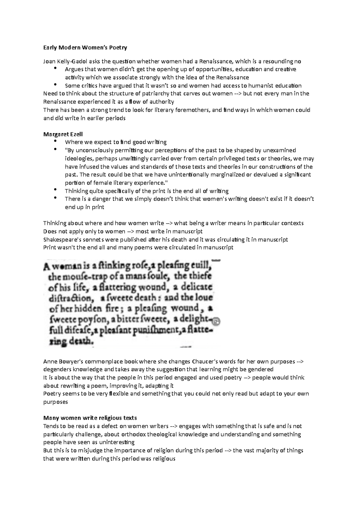 Early Modern Women's Poetry - Early Modern Women’s Poetry Joan Kelly ...